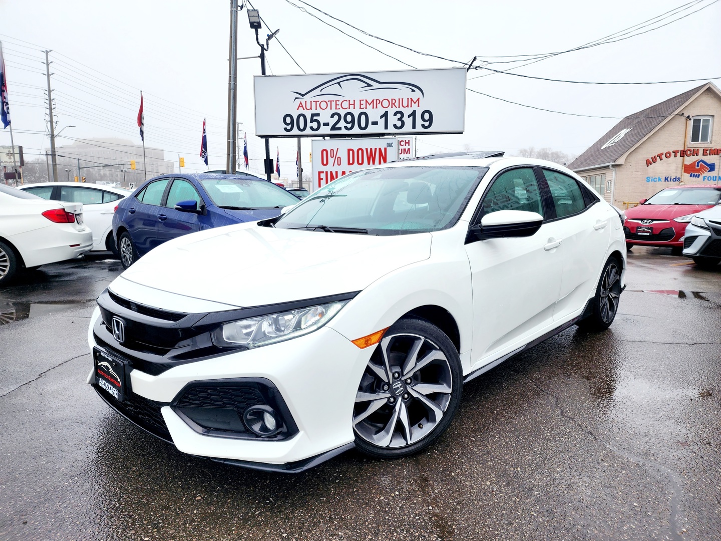 2017 Honda Civic Hatchback Prl White Sport/ Sunroof/ Alloys - Autotech ...